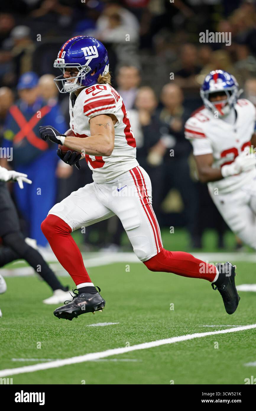 New York Giants wide receiver Gunner Olszewski (80) runs the ball ...