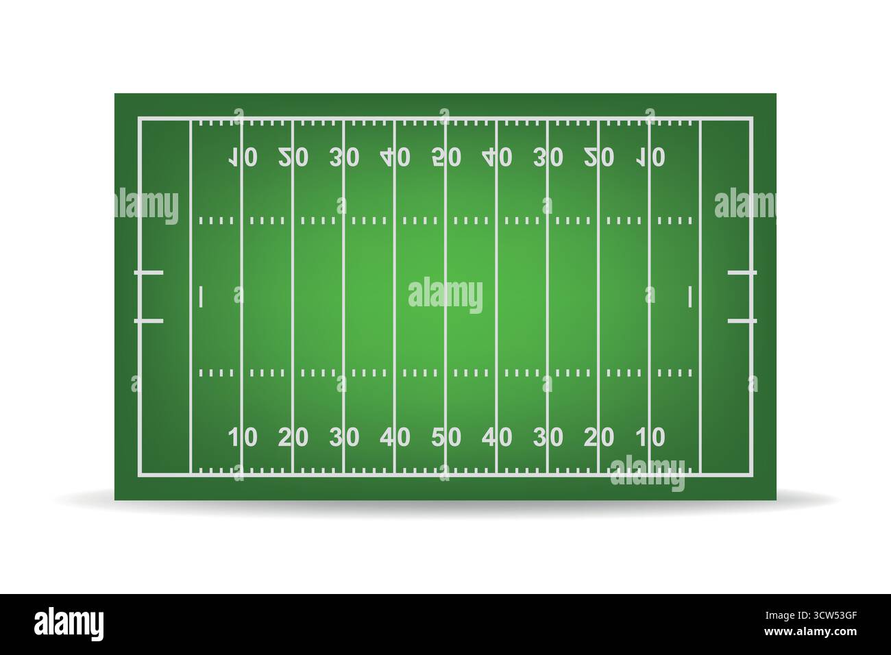 American Football Field, Vector Illustration. Green American Football ...
