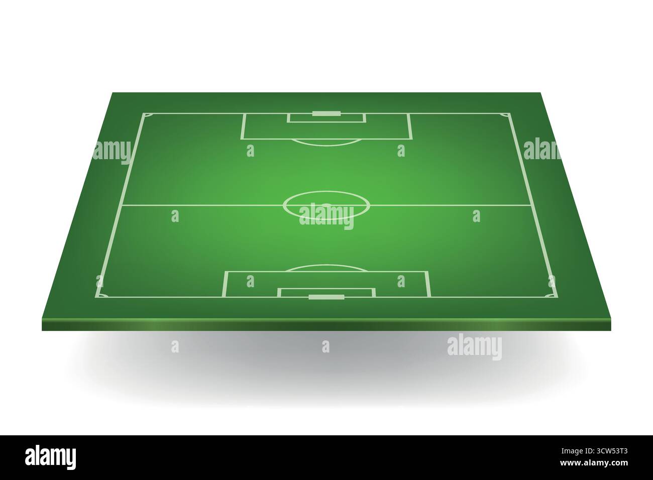 Soccer Field Set, Vector Illustration. Green Soccer Field Top View ...