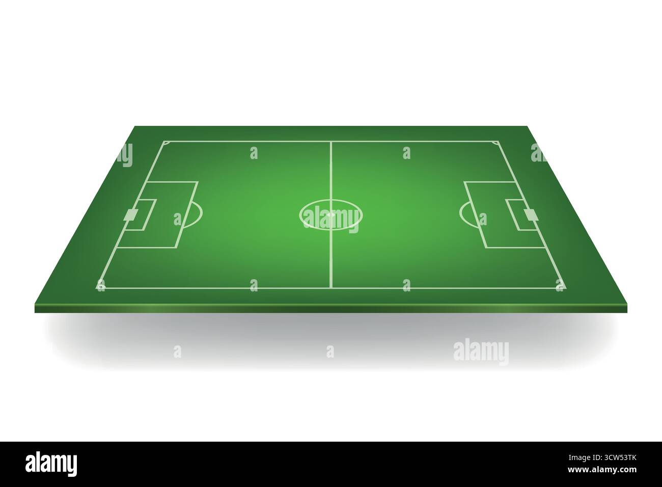 Soccer Field Set, Vector Illustration. Green Soccer Field Top View ...