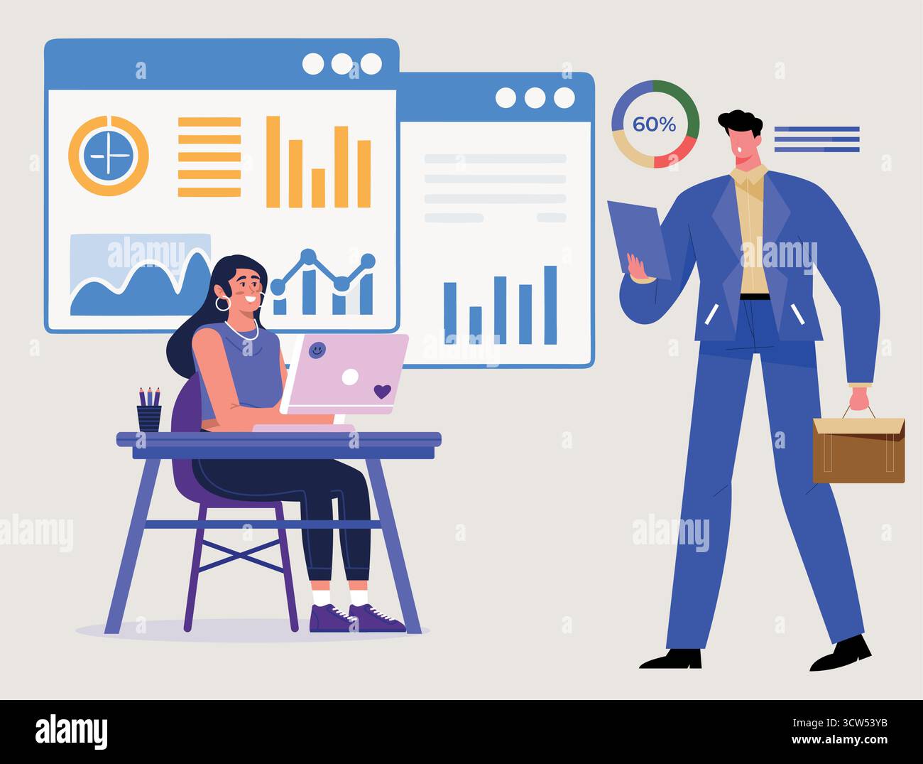Computer reports Stock Vector Images - Alamy