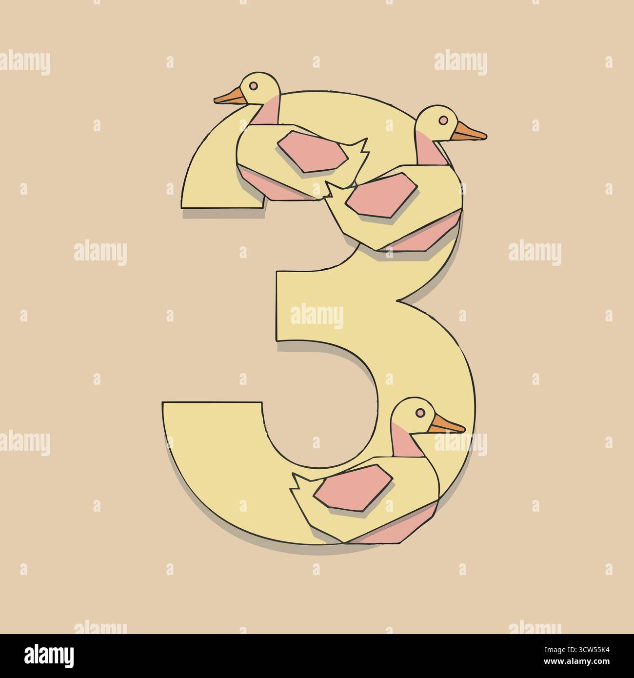 Colorful number three vector Stock Vector Images - Alamy