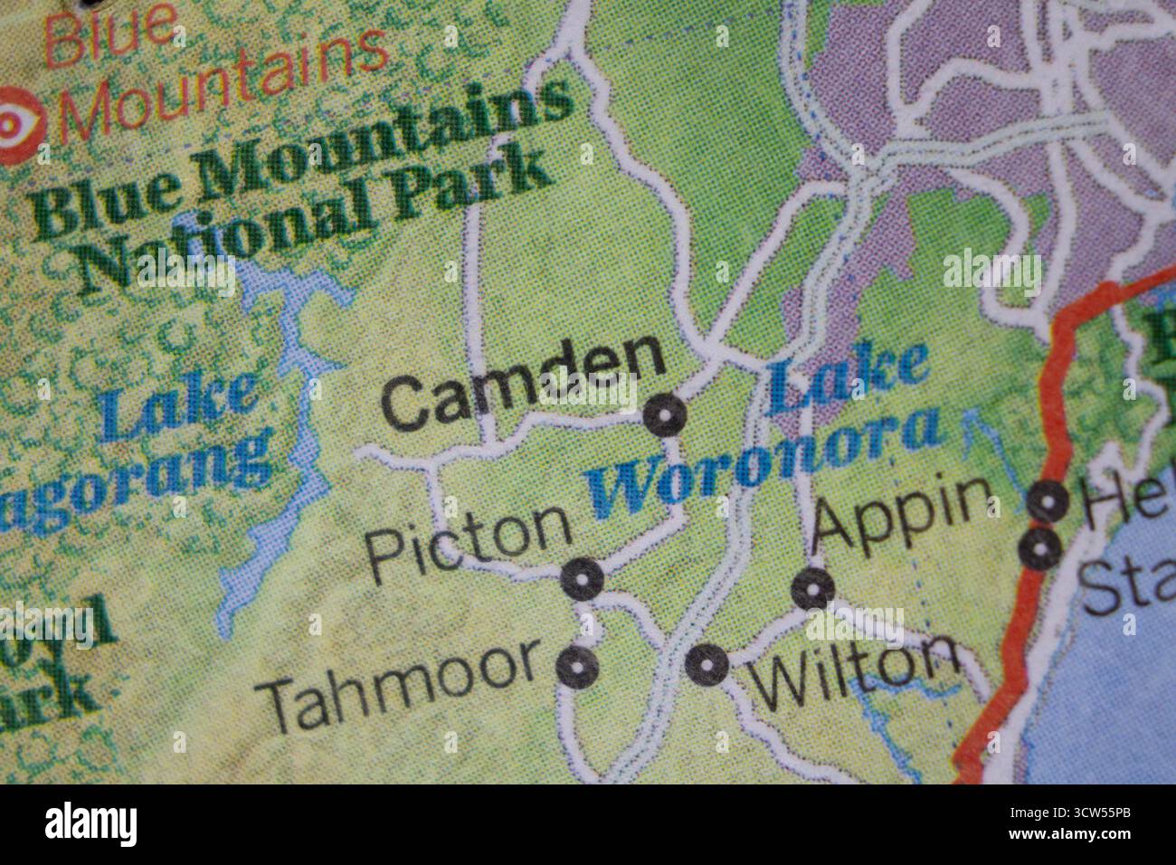 Camden - New South Wales (NSW), Australia colour atlas map of town and ...