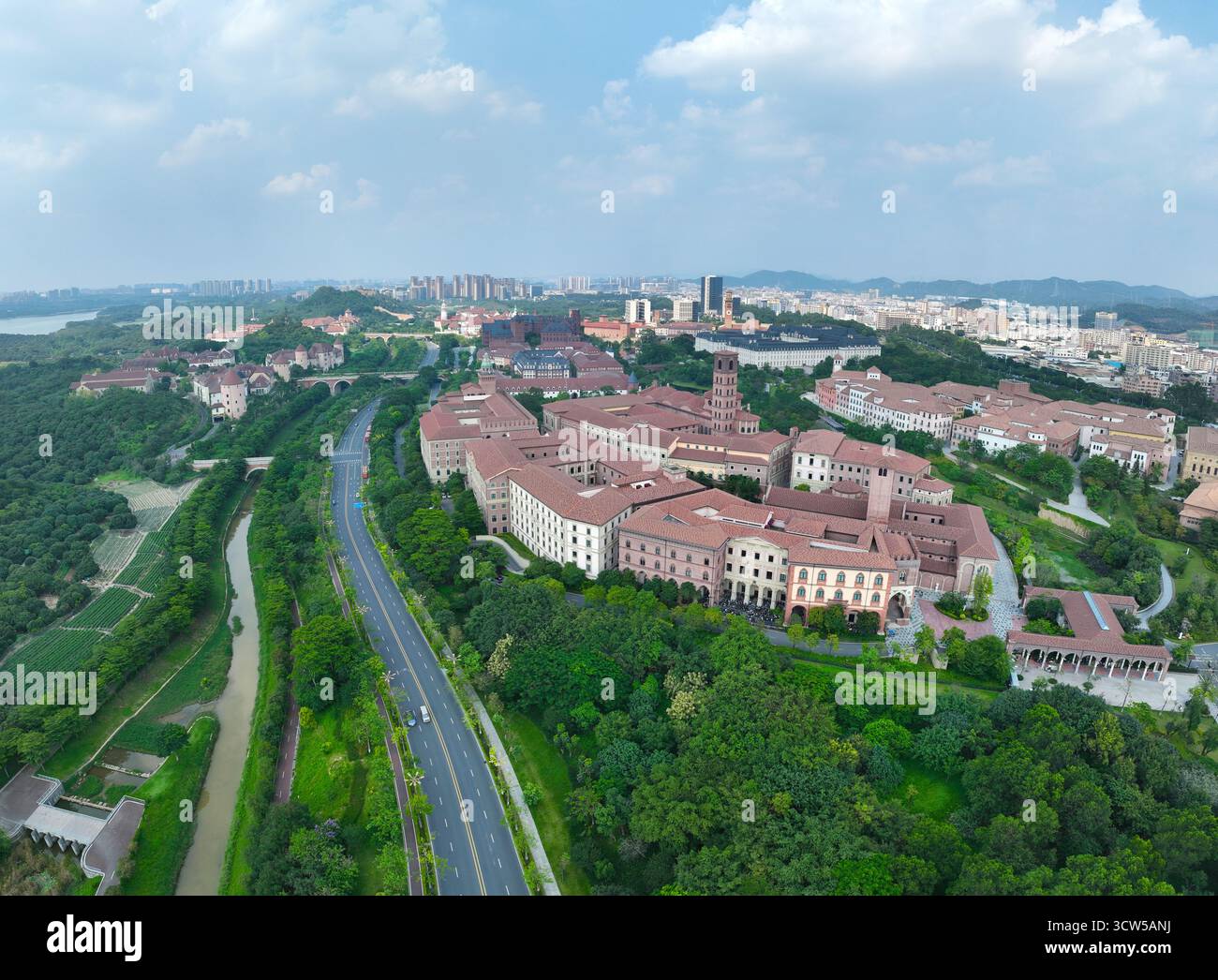 Aerial photography of Huawei R&D base in Songshan Lake, Dalang Town ...