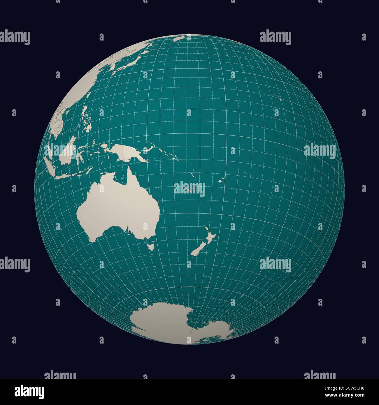 New Caledonia on the map. Globe centered to New Caledonia. Country ...