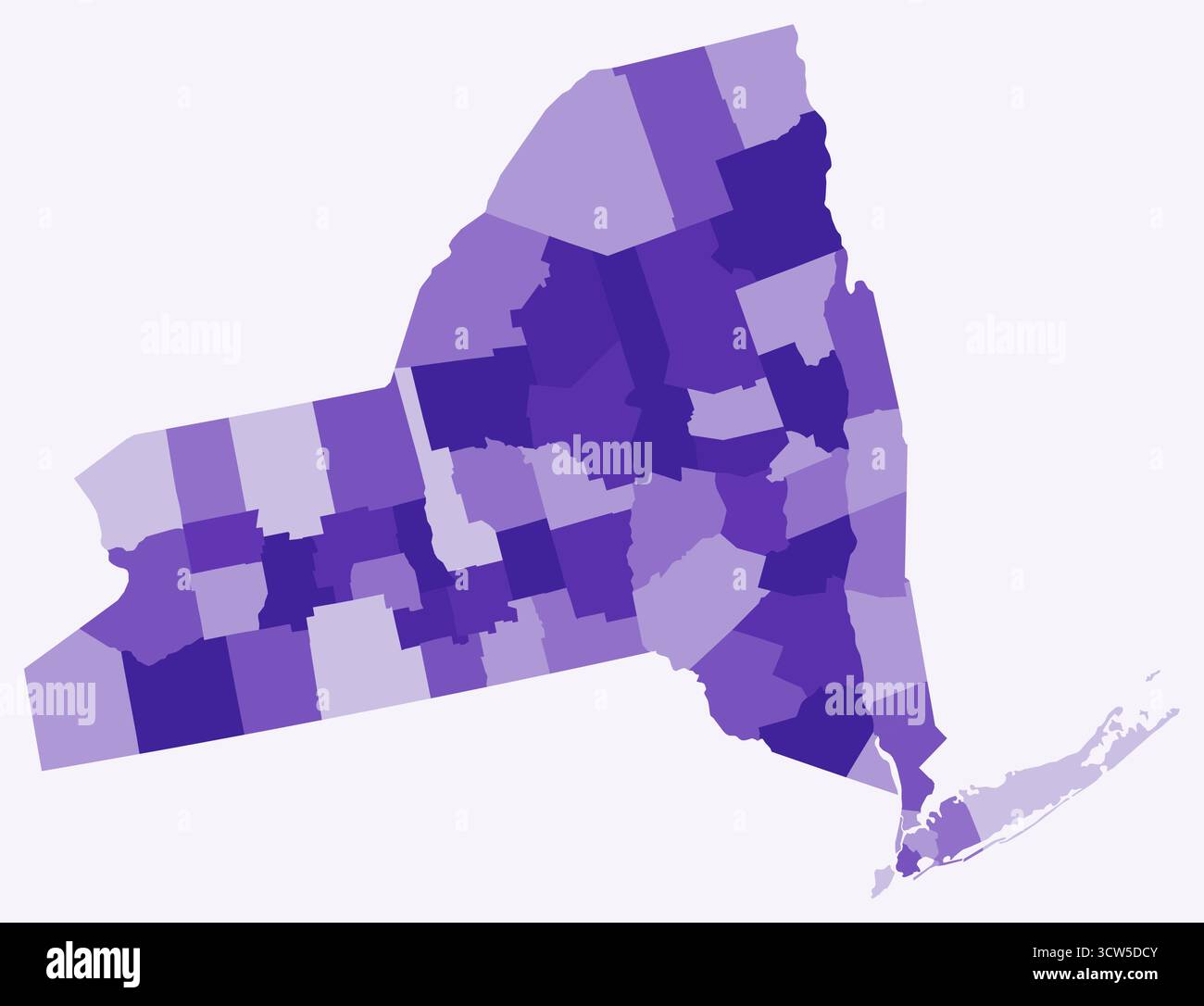 Map of New York with counties. Just a simple state border map with ...
