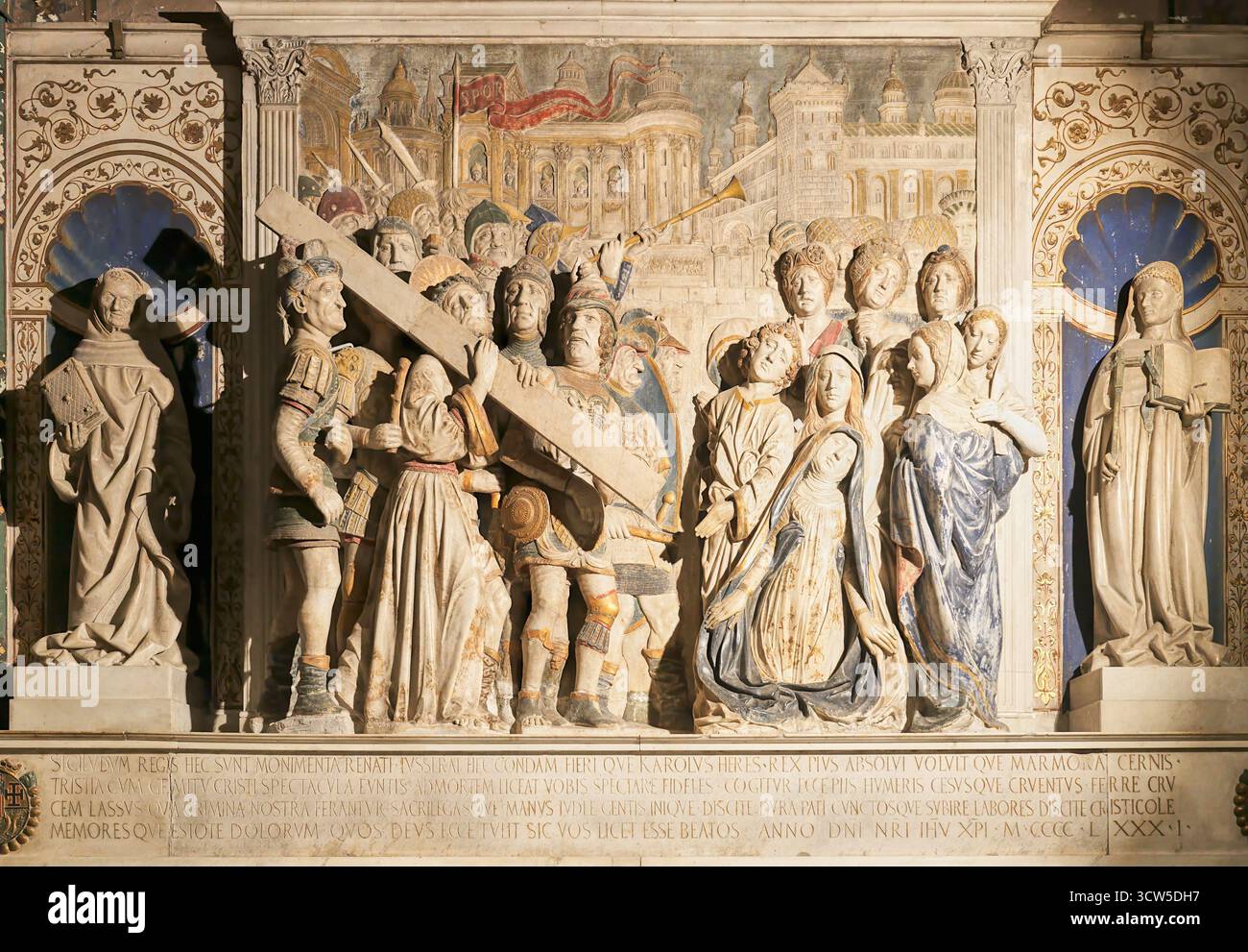 An altarpiece, of Christ carrying his cross, in Saint Dedier christian ...