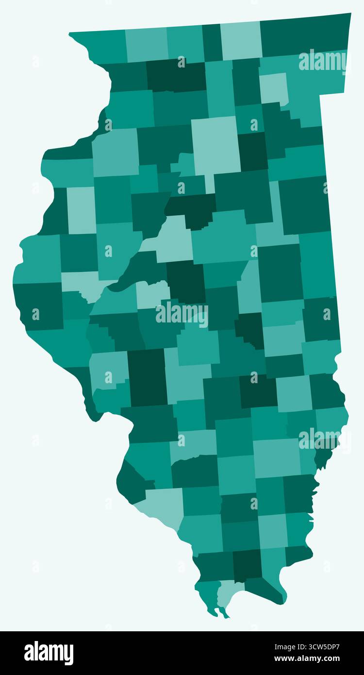 Map of Illinois with counties. Just a simple state border map with ...