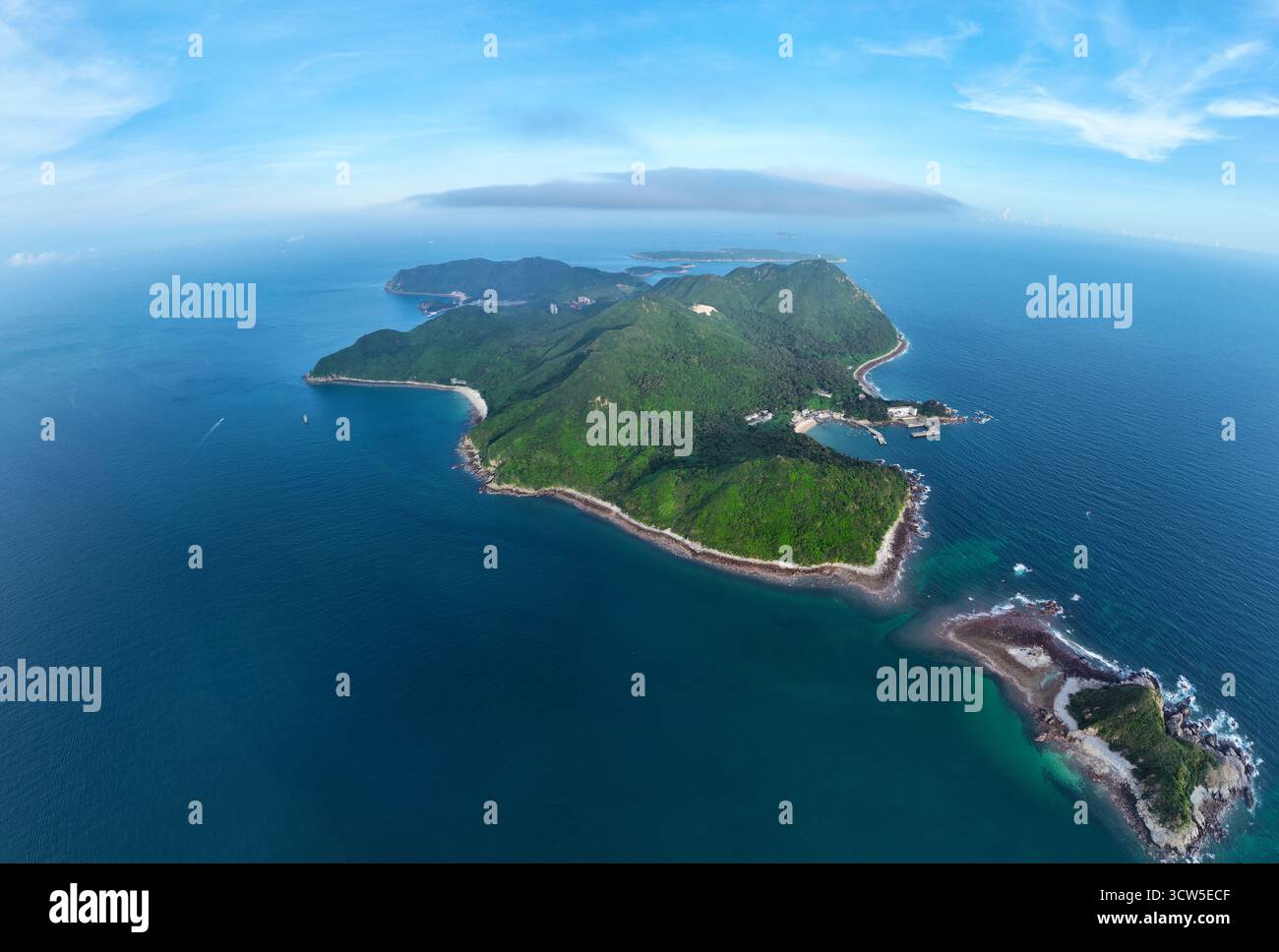 Aerial photography of Sanmen Island Scenic Area in Dongchong Beach ...