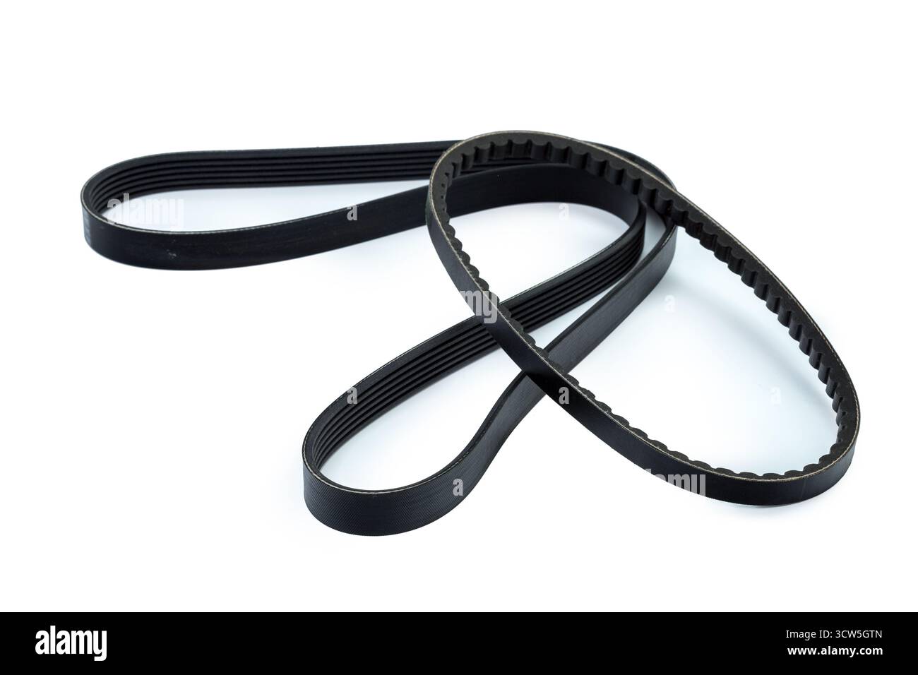 Car engine belt on white background Stock Photo - Alamy