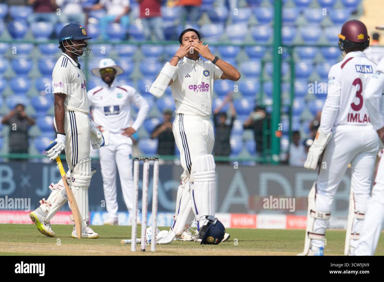 India's Yashasvi Jaiswal celebrates after scoring a century on the ...