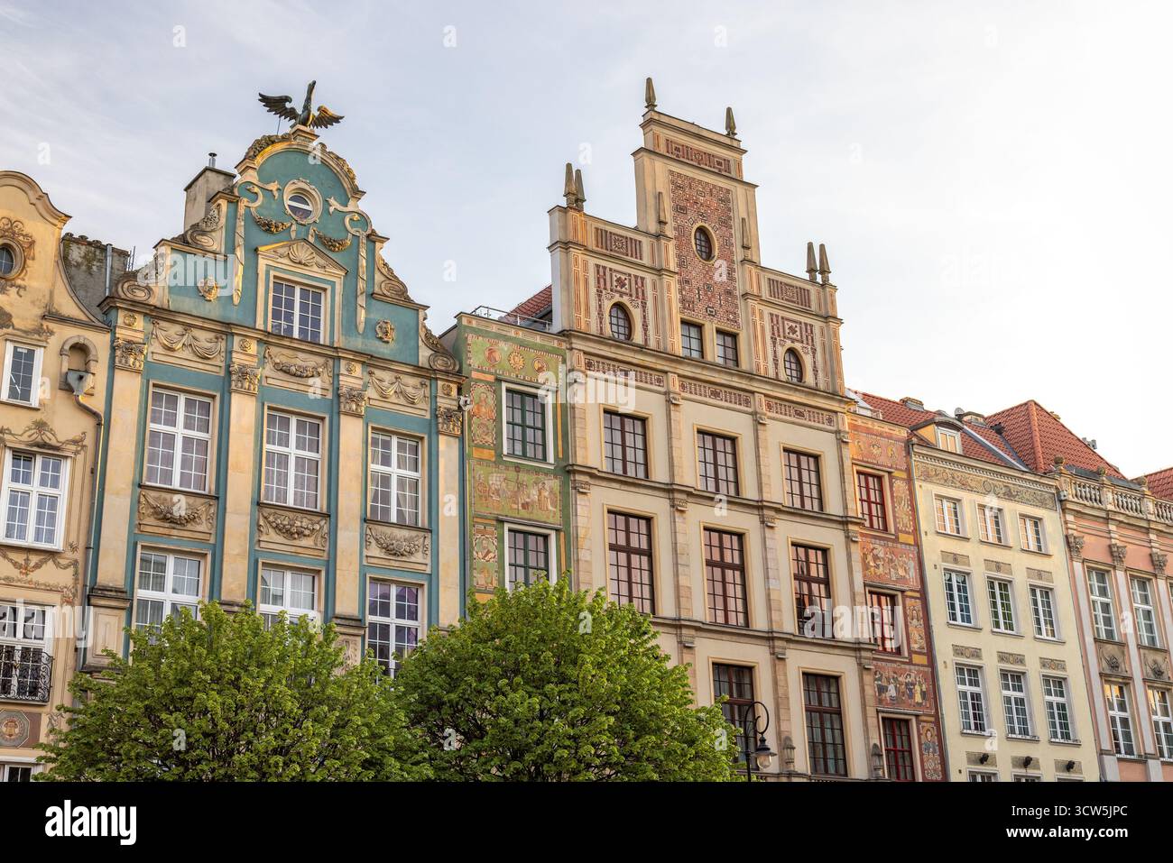 Gdansk, a city on the Baltic coast of northern Poland, Europe. Row of ...