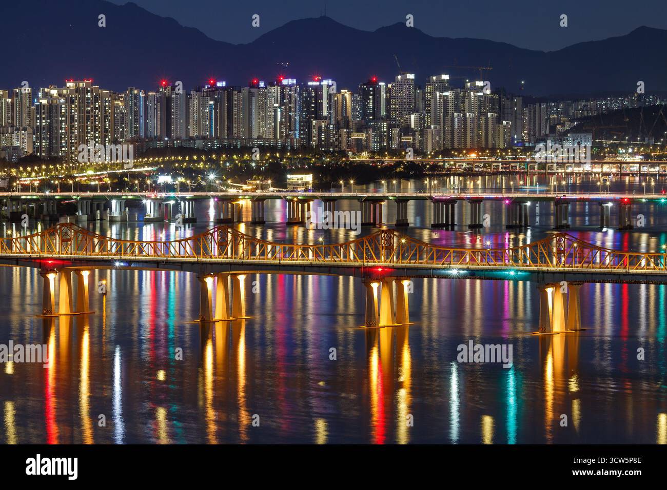Breathtaking night view of Seoul, South Korea, image showcases multiple ...