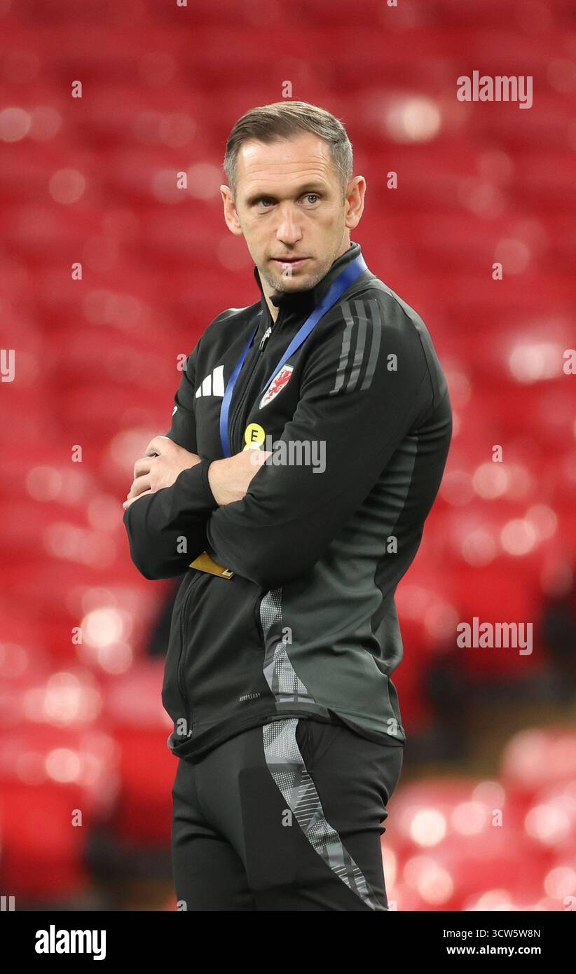 London, UK. 09th Oct, 2025. Andrew Crofts Assistant Coach of Wales ...