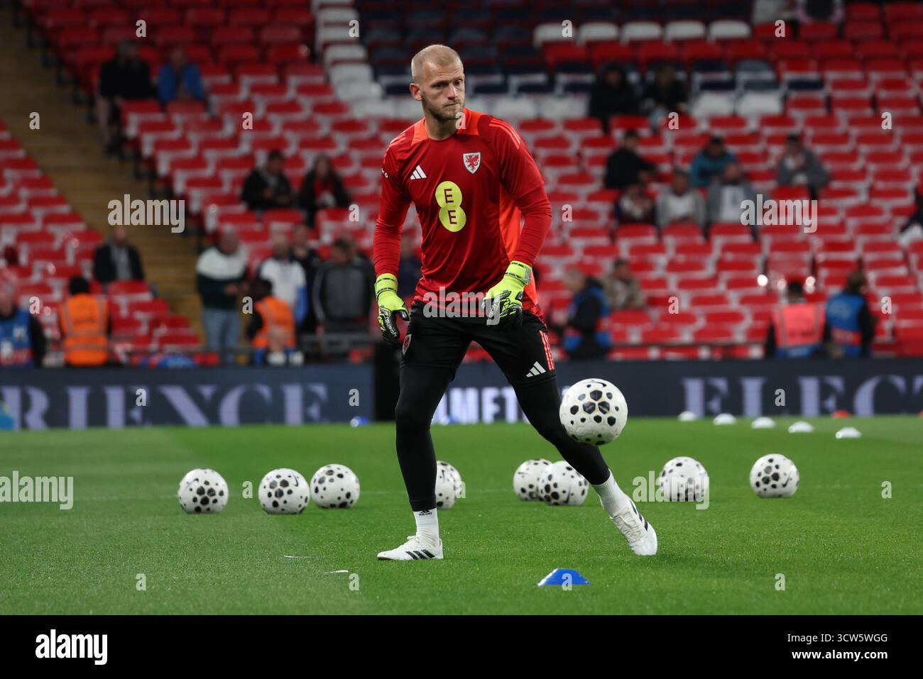 London, UK. 09th Oct, 2025. Wales Adam Davies(Sheffield United) during ...