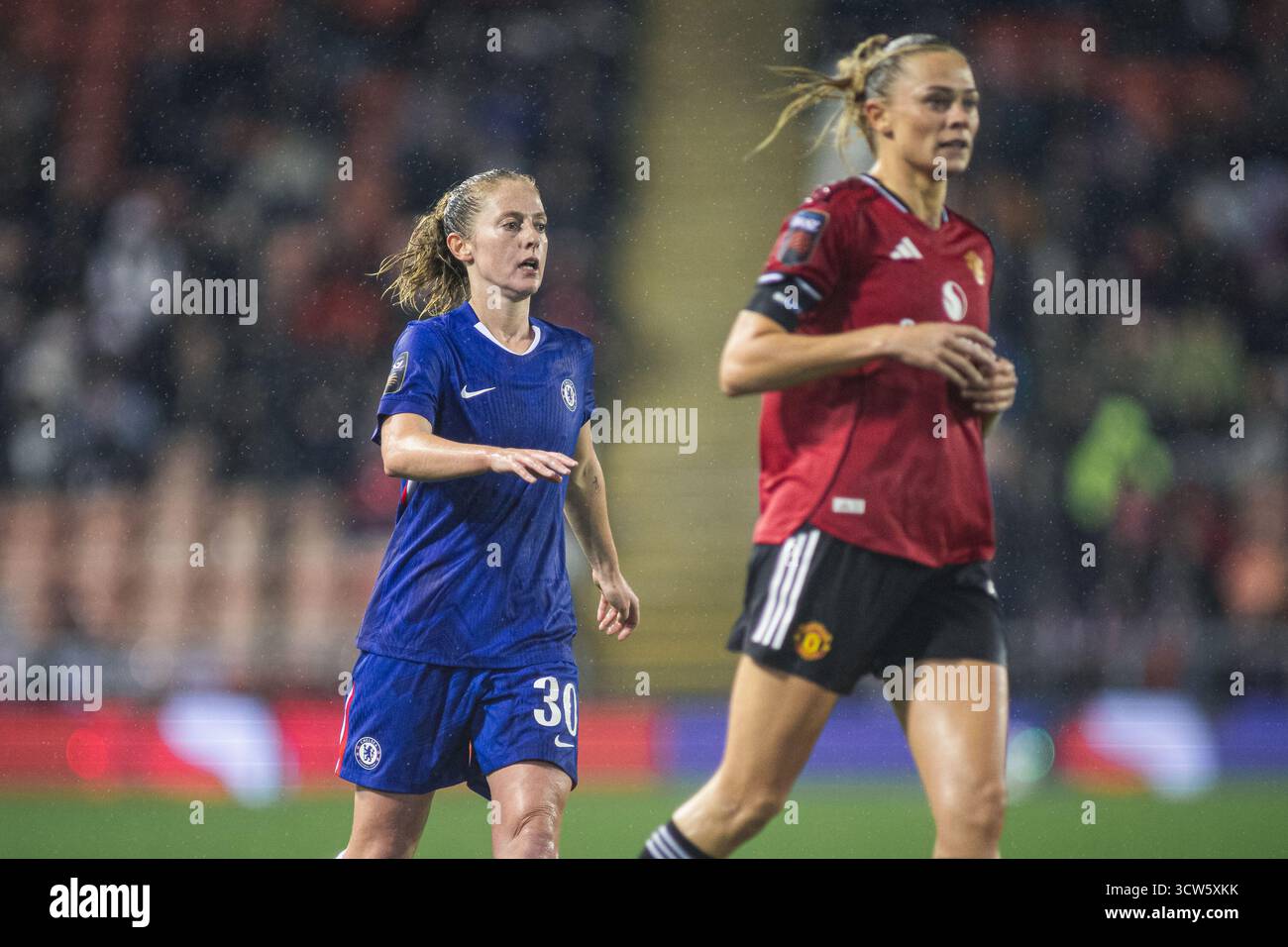 Manchester, UK. 03rd Oct, 2025. Keira Walsh (30 Chelsea Women) looks on ...
