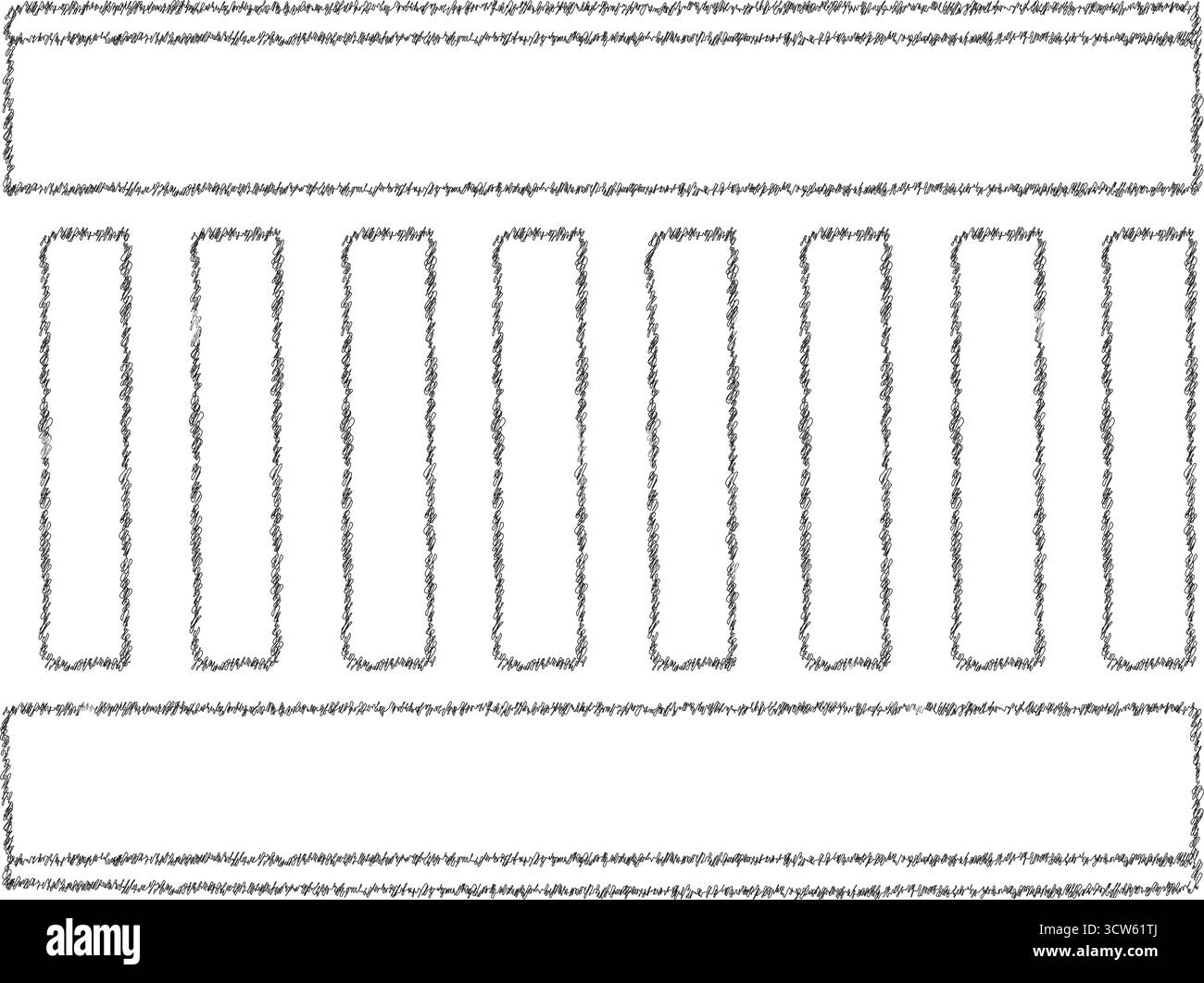 A rectangular register plate with repeated vertical openings ...