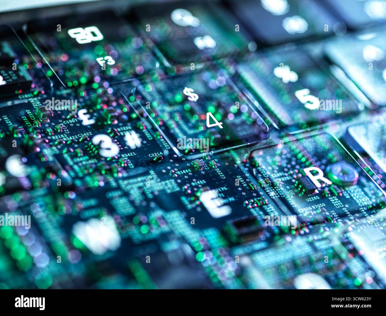 Cyber Attack, keyboard revealing computer hardware Stock Photo - Alamy