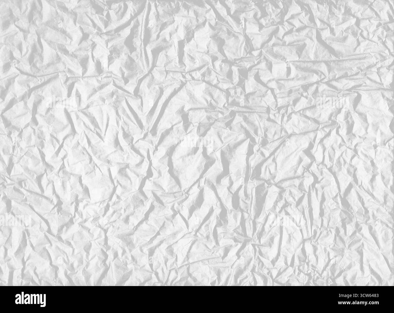 Crumpled creased paper texture isolated on white background, cut out ...