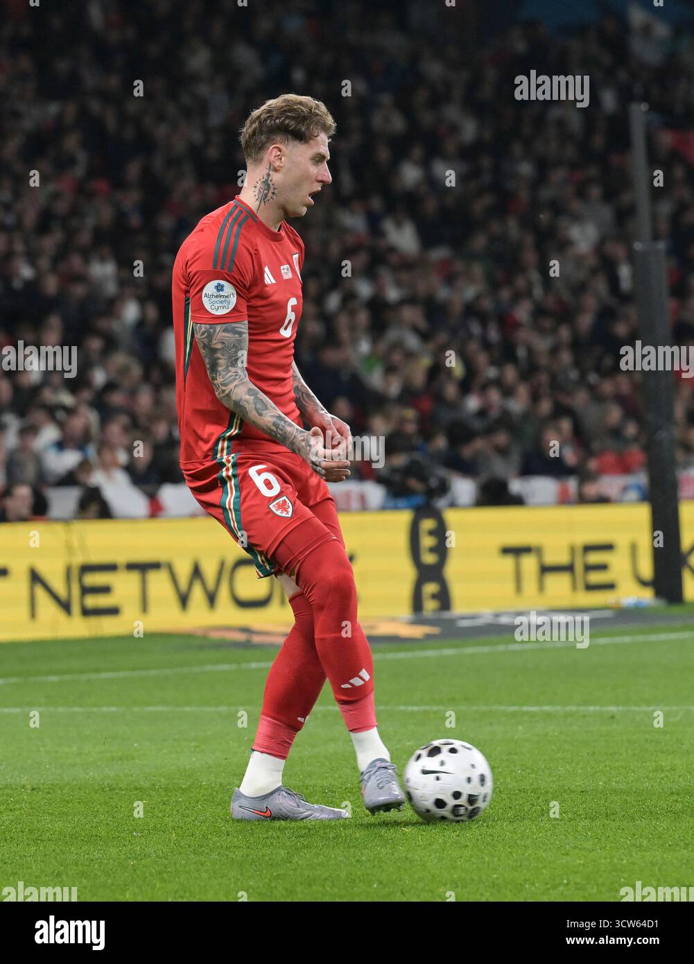 Joe Rodon of Wales in action during the International Friendly match ...