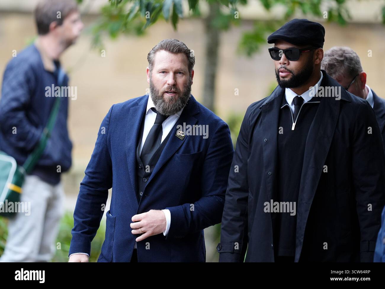 Former boxer Scott Welch (left) and boxer Frazer Clarke arrive ahead of ...