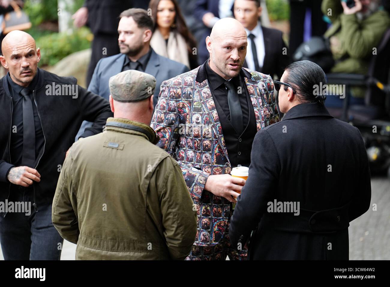 Tyson Fury arrives for the funeral service for Ricky Hatton at ...