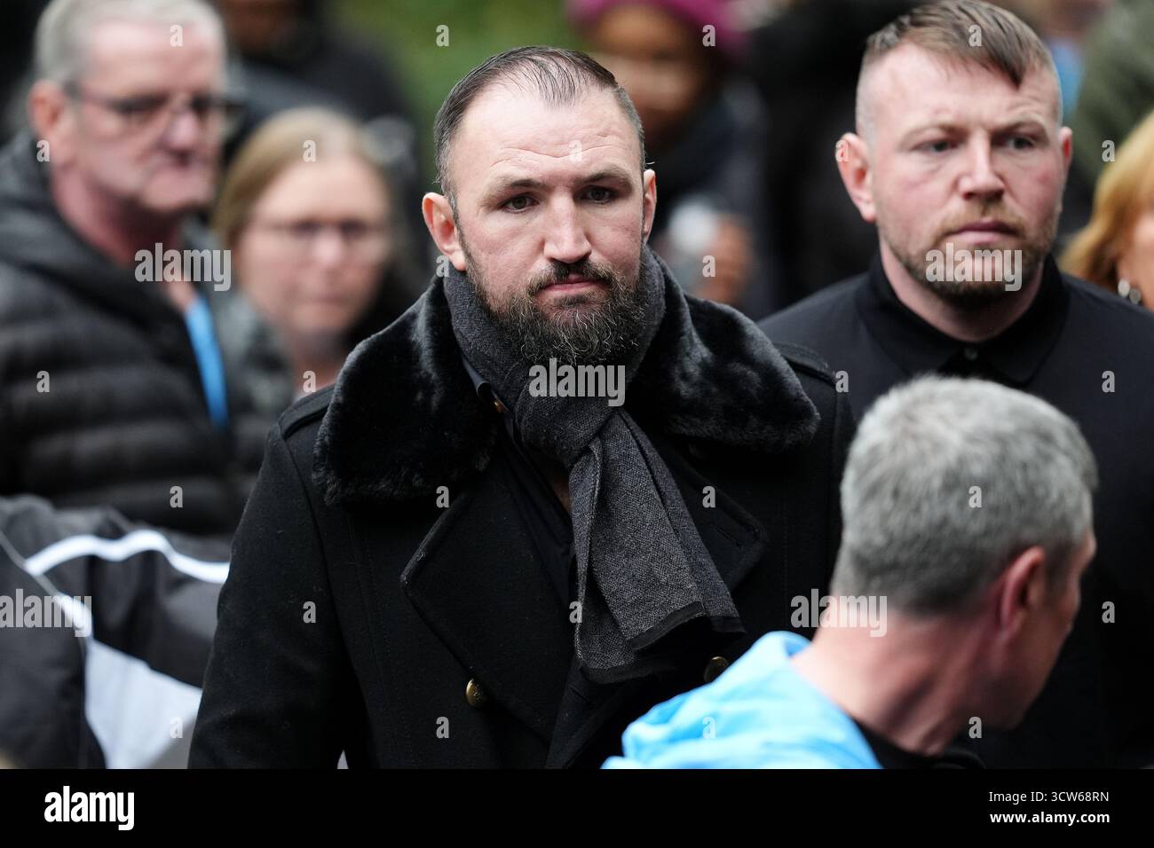 Boxer Hughie Fury arrives ahead of the funeral service for Ricky Hatton ...