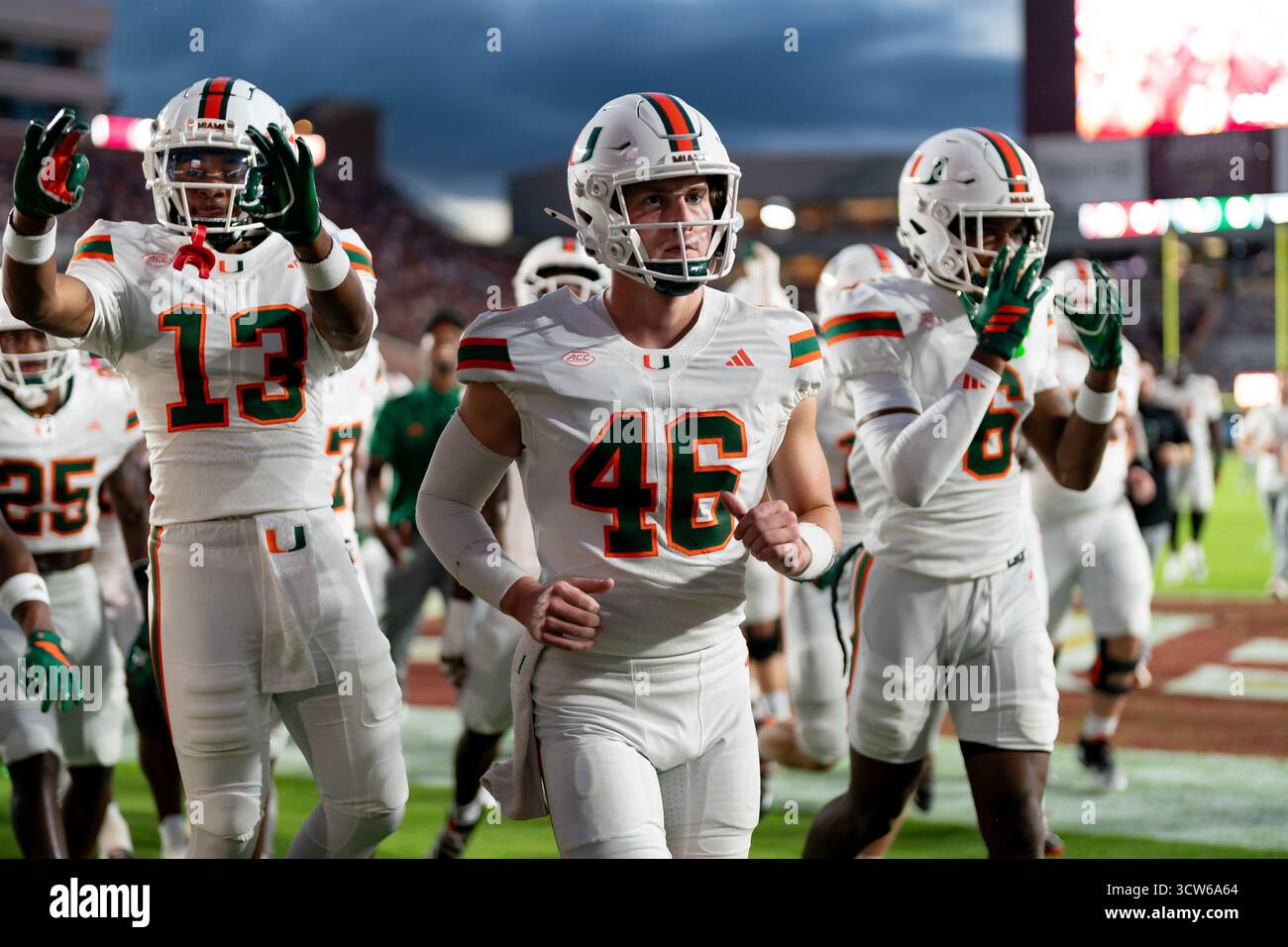 TALLAHASSEE, FL - OCTOBER 04: Miami Hurricanes long snapper Adam Booker ...