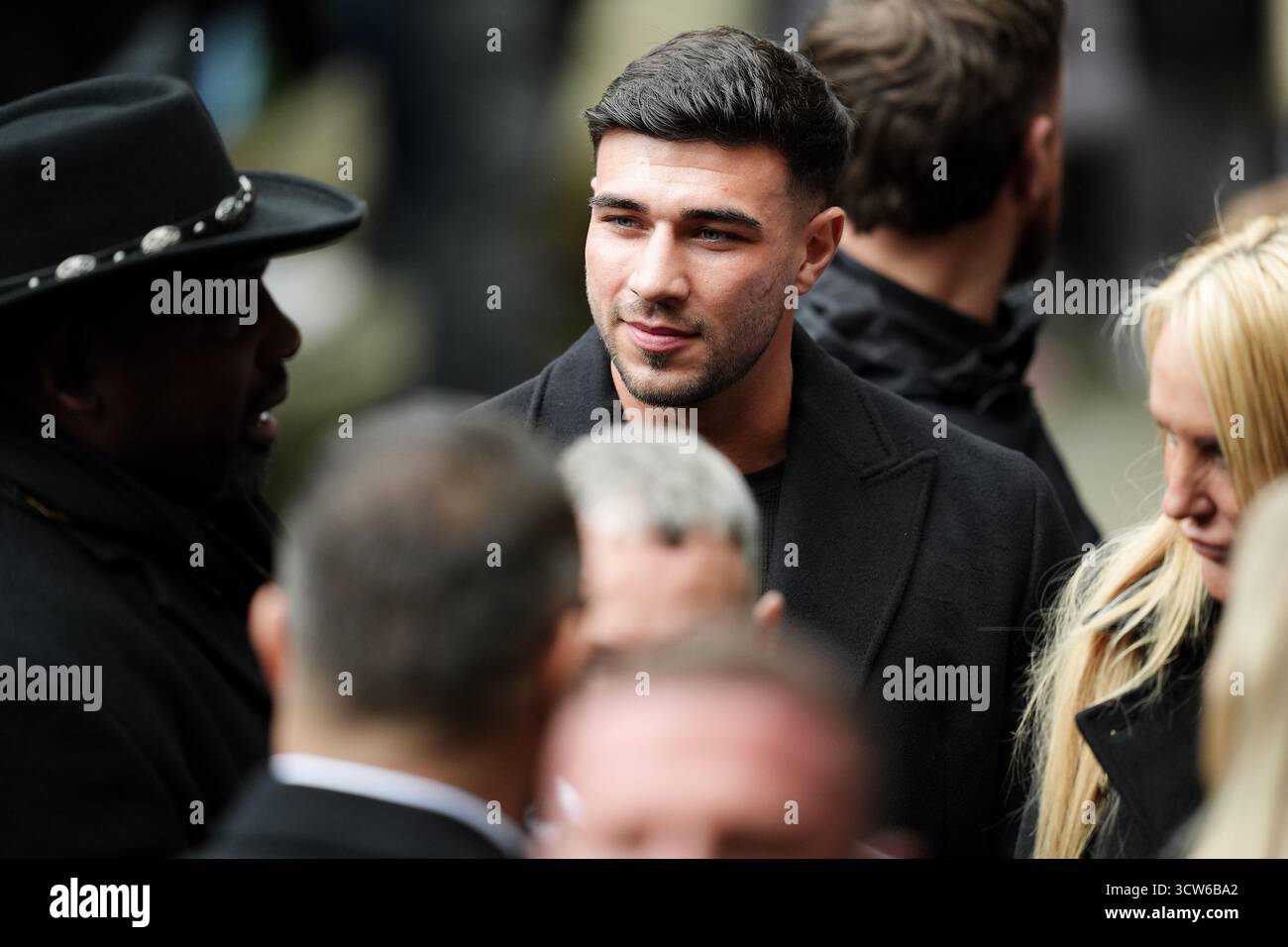 Tommy Fury arrives ahead of the funeral service for Ricky Hatton at ...