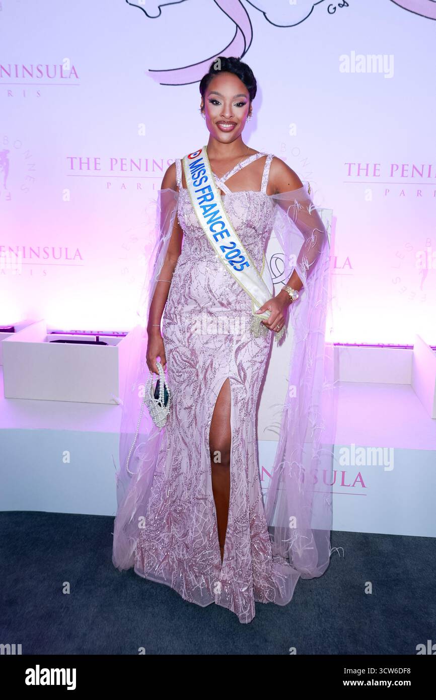Miss France 2025 Angelique Angarni-Filopon attends the Peninsula in ...