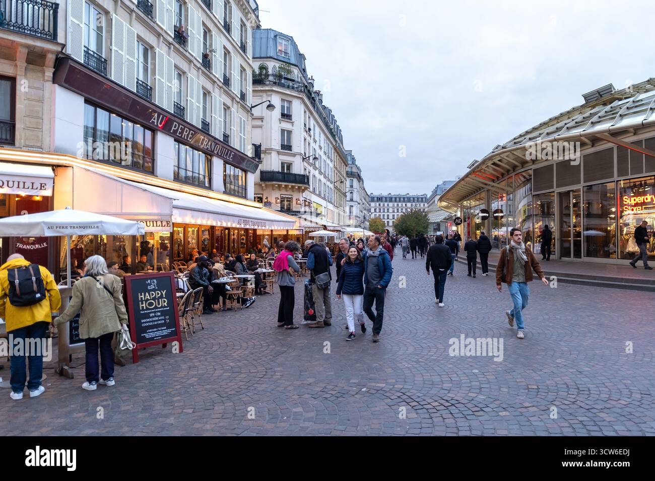 Paris, France - October 6, 2025 : View of the pedestrian street with ...