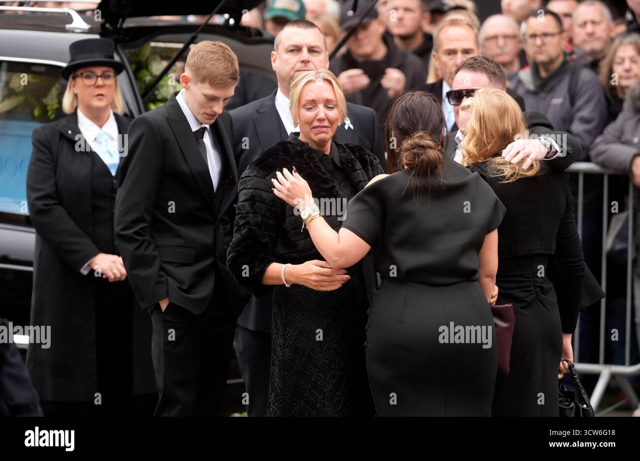 Family members arriving for the funeral of Ricky Hatton, at Manchester ...