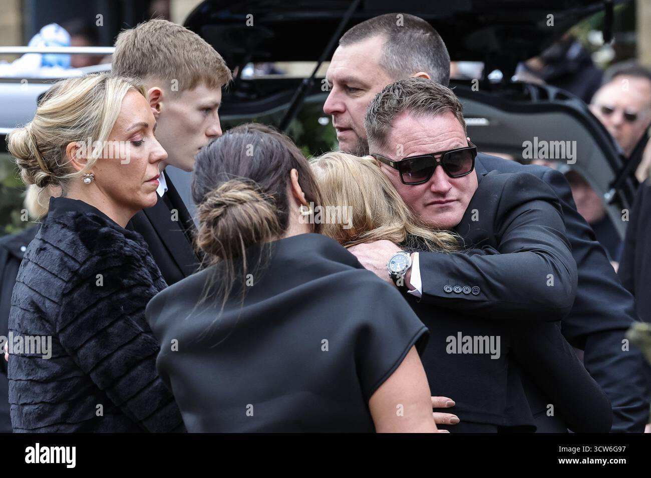 Ricky Hatton’s family mourn as his coffin arrives during Ricky Hatton ...