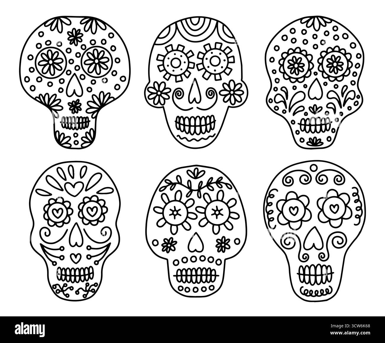 Sugar skull mexico culture Black and White Stock Photos & Images - Alamy
