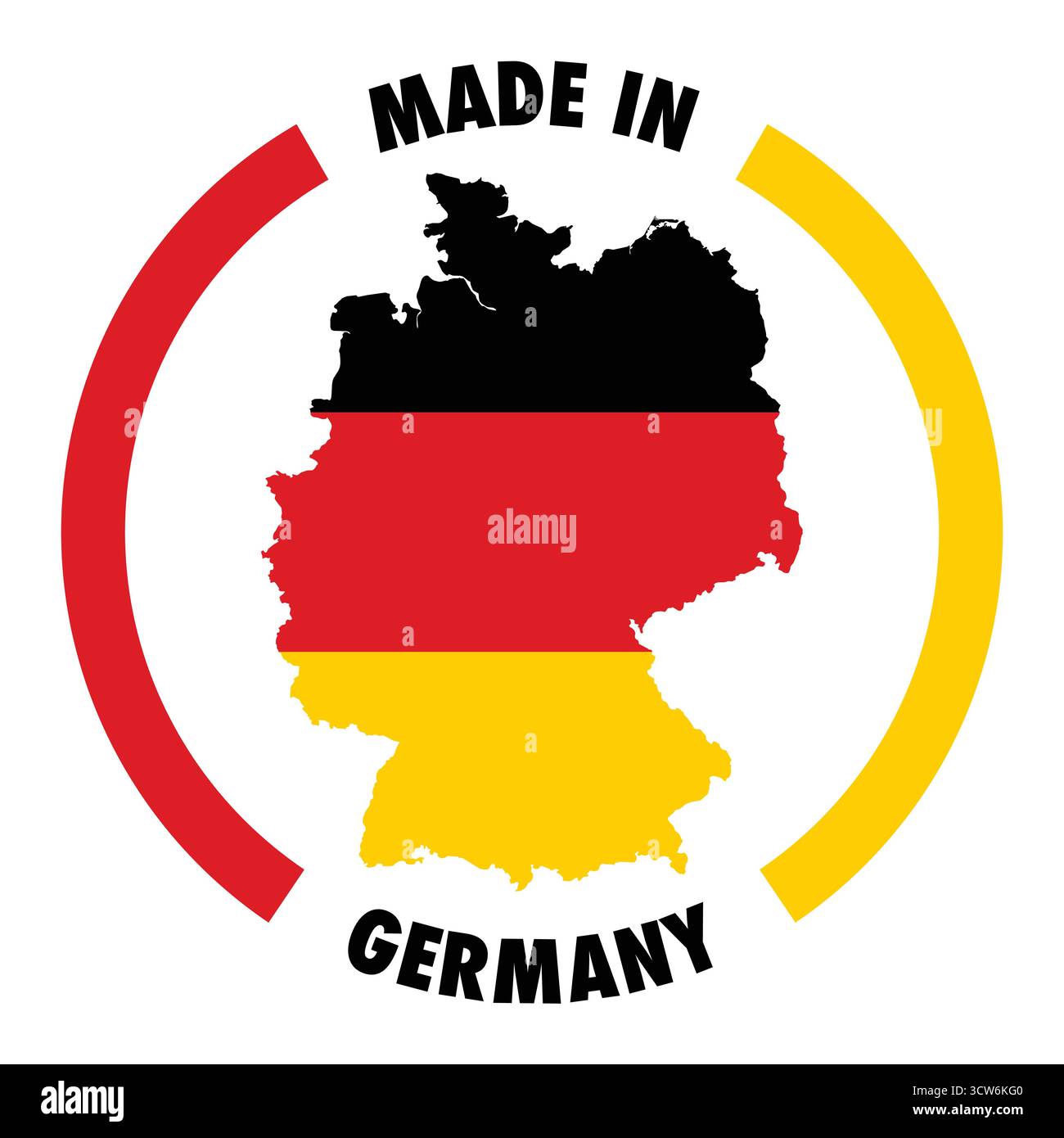 Made in Germany Seal – German Flag Map Icon for Product Packaging Stock ...