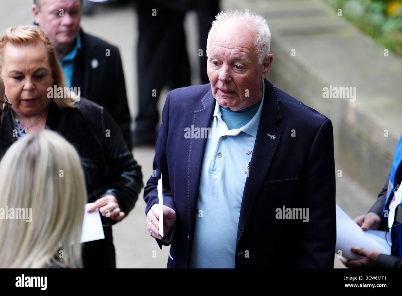 Bruce Jones arrives ahead of the funeral service for Ricky Hatton at ...