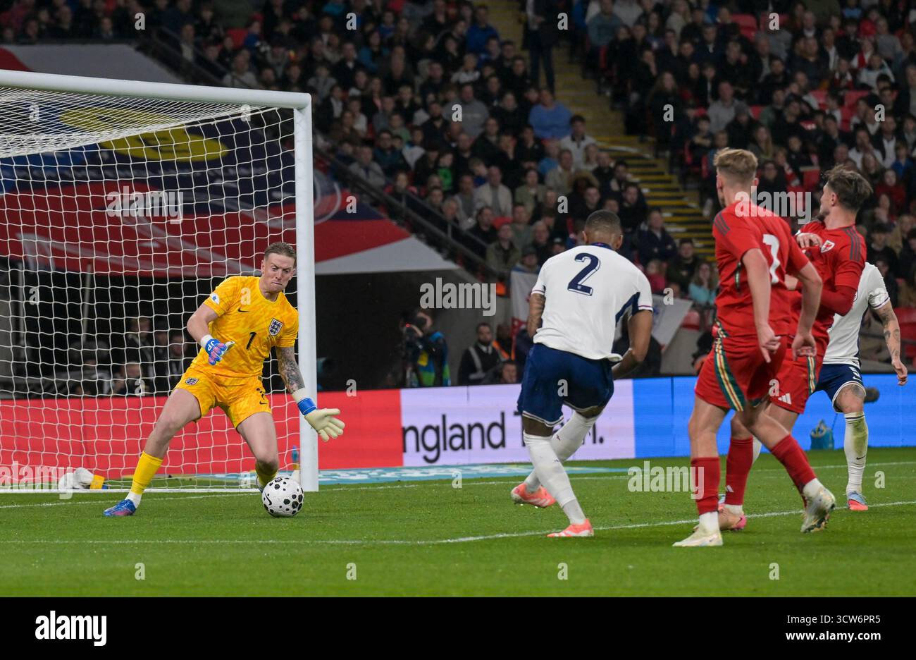 Jordon Pickford of England in action during the International Friendly ...