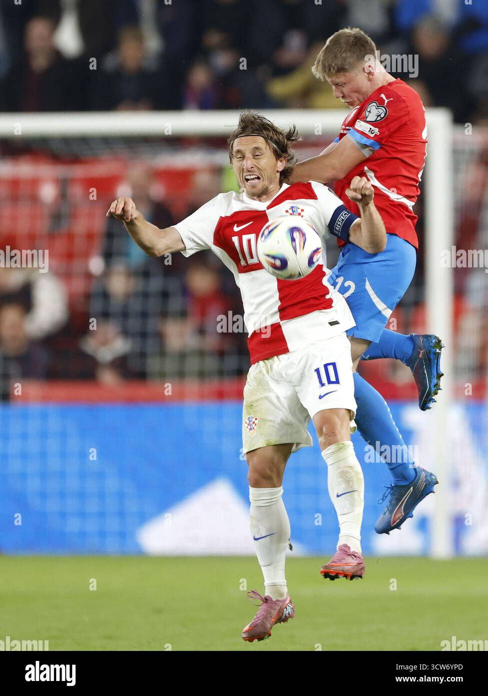 Lukas cerv of czech republic, left, and luka modric of croatia in ...
