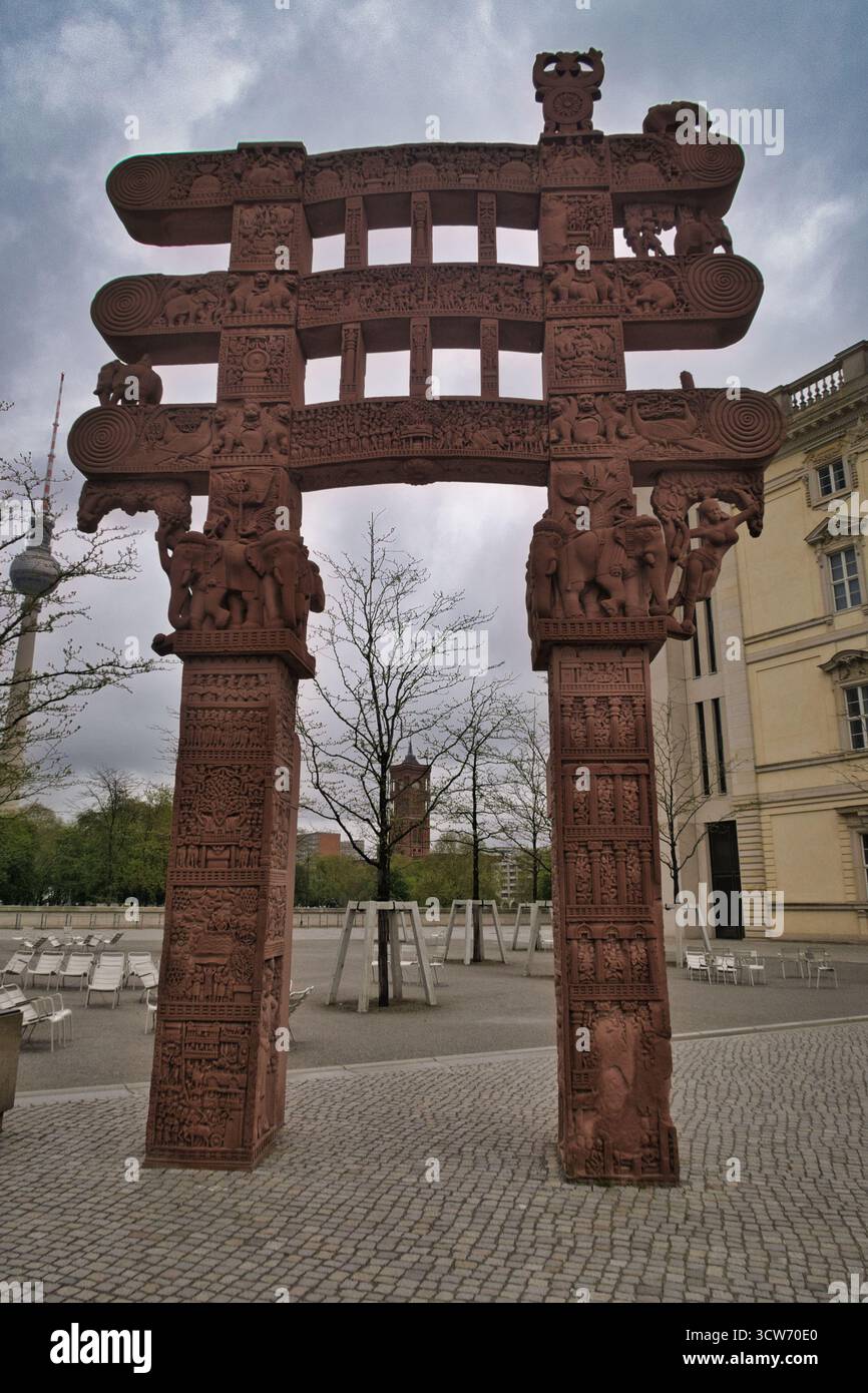 Replica of Sanchi Stupa Gate, Humboldt Forum - Intricate replica of the ...