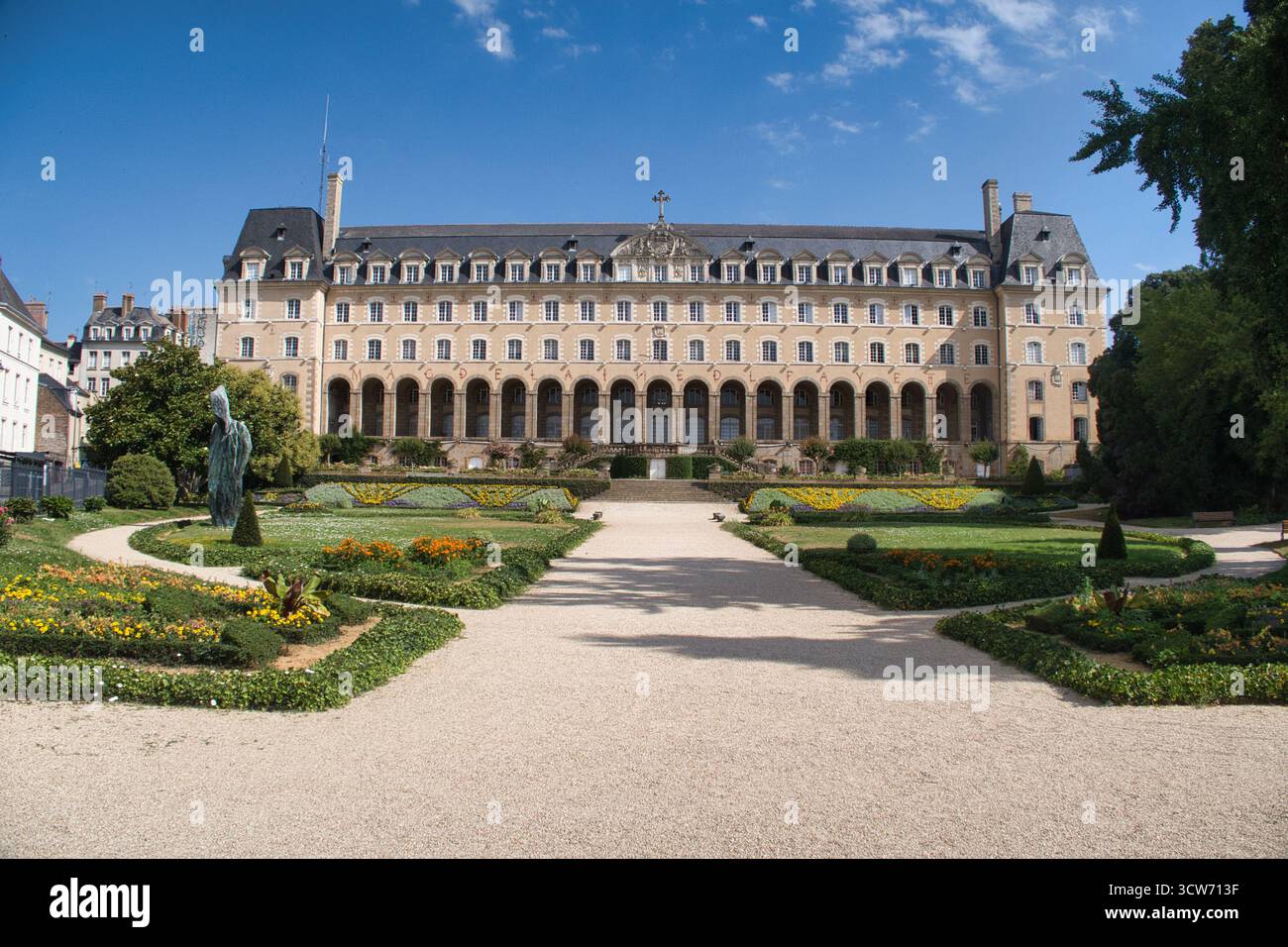 Redon Abbey and its Formal Gardens - The grand classical facade of the ...