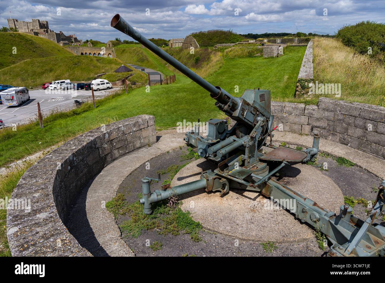 World War II anti-aircraft gun at the historic coastal defences of ...