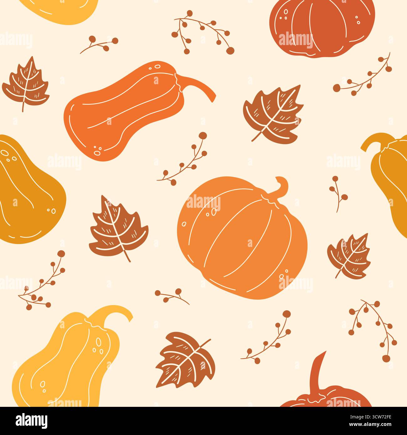 Autumn pattern leaves berries Stock Vector Images - Alamy
