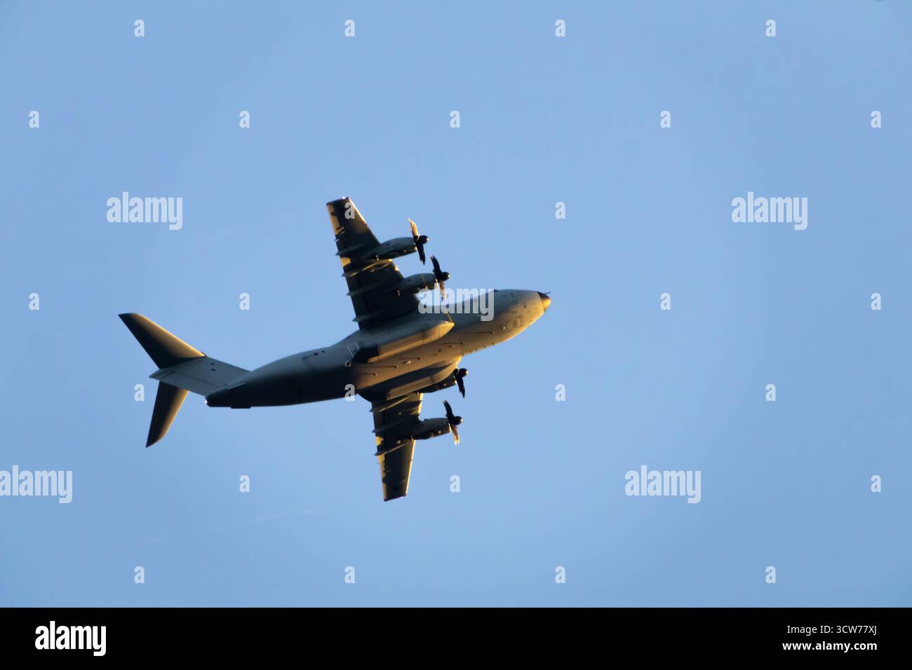 Limassol, Cyprus, 09-30-2025 British RAF Airbus A400M Atlas flyng at ...