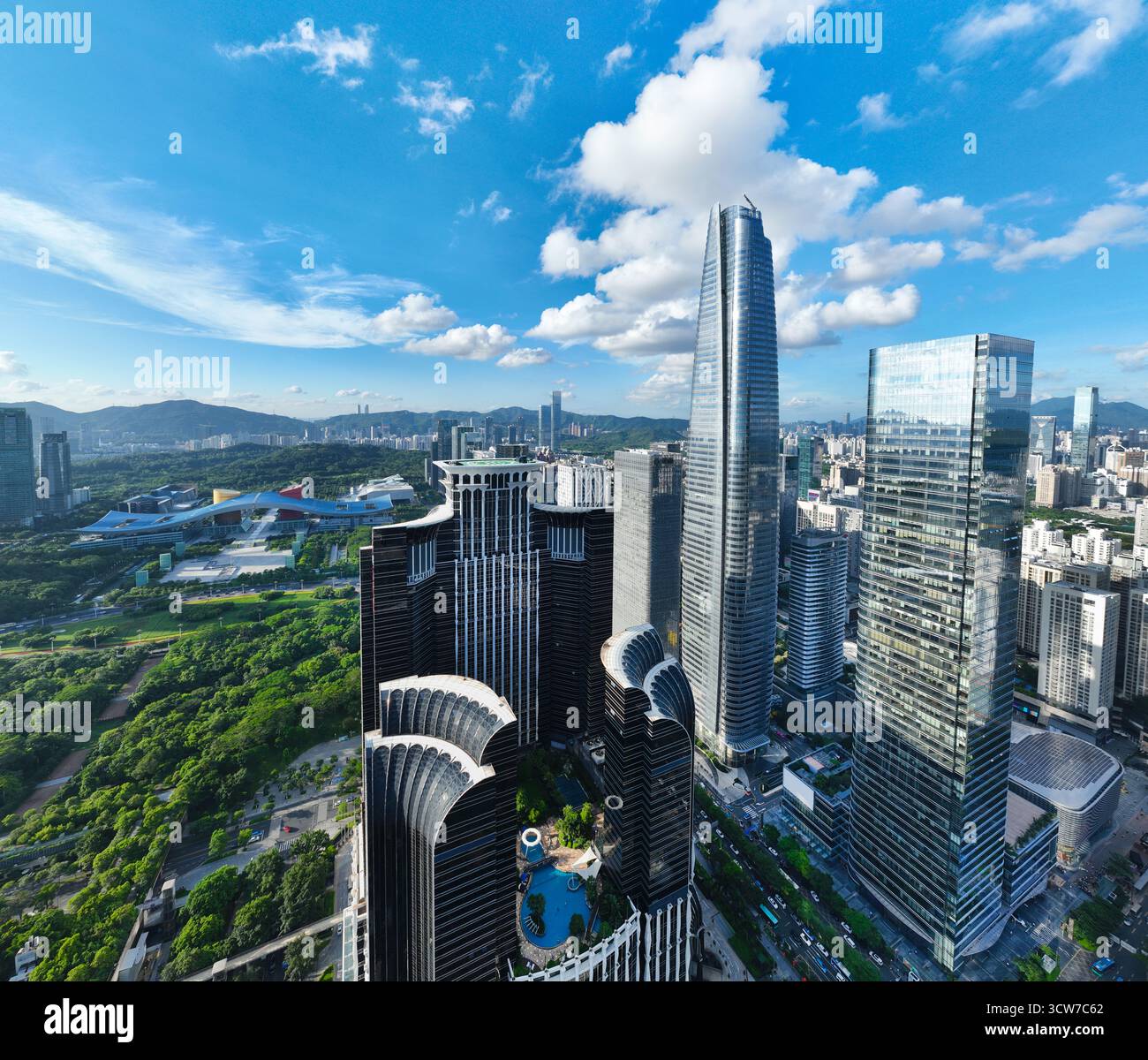 Aerial photography of Shenzhen Futian CBD Convention and Exhibition ...