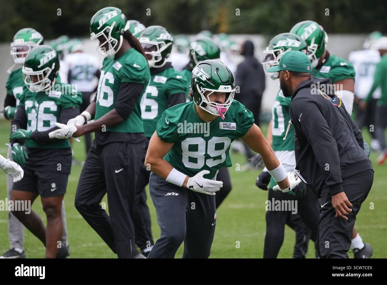 New York Jets tight end Jeremy Ruckert (89), works out during an NFL ...