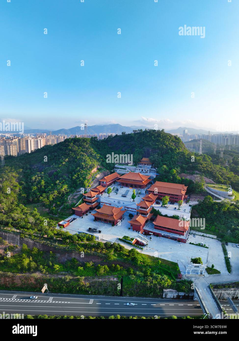 Aerial photography of Guanyin Temple in Shizishan, Daya Bay Central ...
