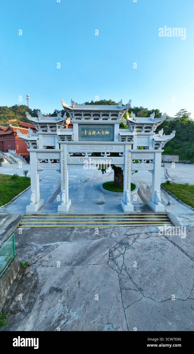 Aerial photography of Guanyin Temple in Shizishan, Daya Bay Central ...