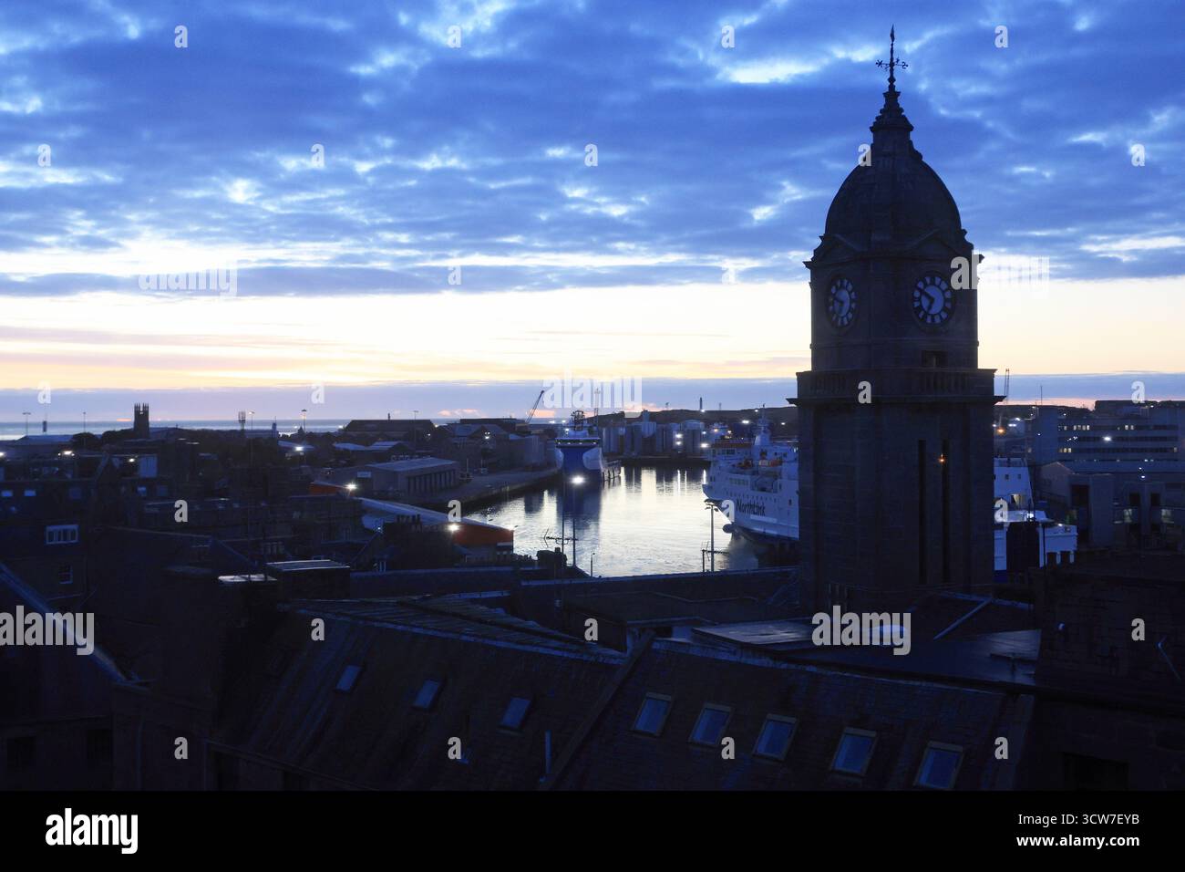View from Shiprow over the harbour towards Footdee old fishing village ...