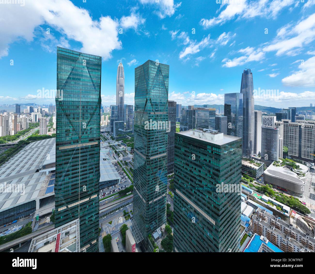 Aerial photography of Shenzhen Futian CBD Convention and Exhibition ...