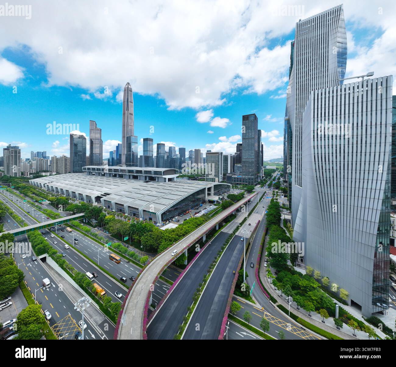 Aerial photography of Shenzhen Futian CBD Convention and Exhibition ...